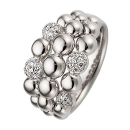 Jobo Damen Fingerring, 56, VS = sehr kleine Einschlüsse, Diamanten Weißgold 585, weiß, Diamanten, Weißgold 585, Fingerringe, 585 Weißgold mit 28