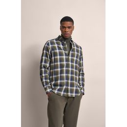 Bugatti Herren Langarmhemd, gr&uuml;n, Gr. S, kariert, 100% Baumwolle, Hemden, mit Button-Down