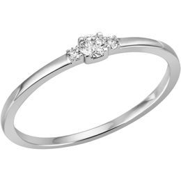 Firetti Damen Fingerring "Schmuck Geschenk Gold 585 Goldring Vorsteckring", 52, 0,1 SI = kleine Einschl&uuml;sse, Diamanten Wei&szlig;gold 585, 1,4mm, wei&szlig;,