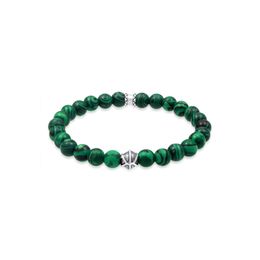 Kuzzoi Damen Armband "Herren synth. Malachit Bead Oxidiert 925 Silber", 21cm, ohne Stein, Resin, gr&uuml;n, Resin, Armb&auml;nder