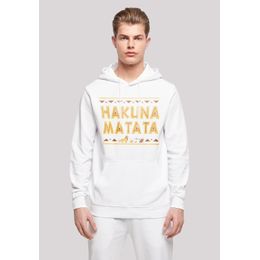 F4NT4STIC Herren Kapuzenpullover "K&ouml;nig der L&ouml;wen Hakuna Matata", wei&szlig;, Gr. L, Obermaterial: 50% Baumwolle, 50% Polyester, Pullover, Print