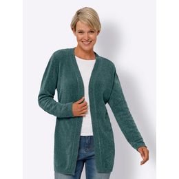 Classic Basics Damen Strickjacke, grün, Gr. 46, unifarben, 100% Polyester, Strickjacken