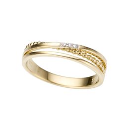 Firetti Damen Goldring "Schmuck Geschenk Gold 333 Damenring Goldring", 16, 0,02 P2 = erkennbare Einschlüsse, Diamanten Gelbgold 333, 4mm, weiß,