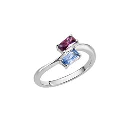 Vivance Damen Fingerring "925/- Sterling Silber rhodiniert Zirkonia und Spinell", 060 (19,1), Silber 925 (Sterlingsilber), wei&szlig;, Silber 925