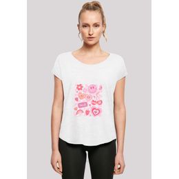 F4NT4STIC Damen T-Shirt "Retro Valentinstag Herz Rainbow Fruits", wei&szlig;, Gr. S, Obermaterial: 100% Baumwolle, Shirts, Premium Qualit&auml;t