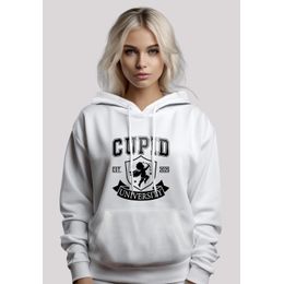 F4NT4STIC Damen Kapuzenpullover "Cupid University Valentinstag", weiß, Gr. M, Obermaterial: 65% Baumwolle, 35% Polyester, Pullover, Premium Qualität