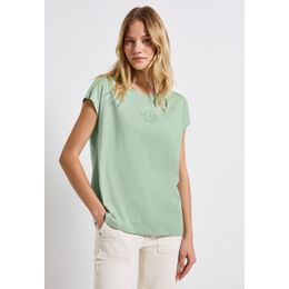 Street One Damen T-Shirt, grün, Gr. 36, unifarben, Web, 50% Baumwolle, 50% Modal, Shirts, im soften Baumwoll-Mix