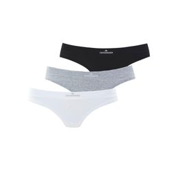 Damen String "mit Logodruck am Bund", Copenhagen Studios, Gr. XL, schwarz-wei&szlig;, Single Jersey, Obermaterial: 95% Baumwolle, 5% Elasthan (LYCRA),