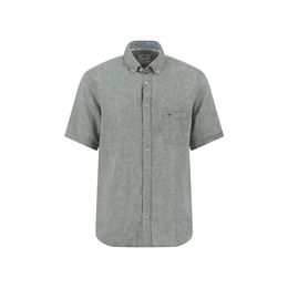 Fynch-Hatton Herren Leinenhemd, gr&uuml;n, Gr. S, meliert, unifarben, Web, Obermaterial: 80% Leinen, 20% Baumwolle, Hemden, kurzarm, mit Brusttasche