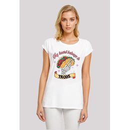 F4NT4STIC Damen T-Shirt "My Herz belongs to tacos", wei&szlig;, Gr. M, Obermaterial: 100% Baumwolle, Shirts, Premium Qualit&auml;t