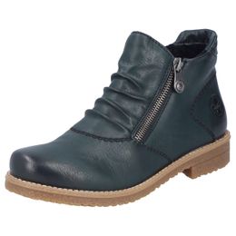 Rieker Damen Stiefelette, Gr. 36, grün, Lederimitat, unifarben, Schuhe, Schlupfboots, Ankleboots mit beidseitigem Reißverschluss