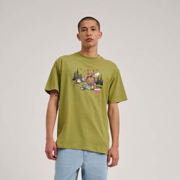 Santa Cruz Herren T-Shirt "BRAUN PIZZA BEAR T-SHIRT", gr&uuml;n, Gr. M, Obermaterial: 100% Baumwolle, Shirts