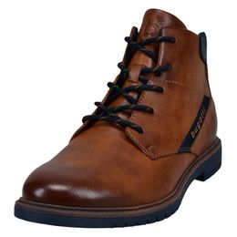 Bugatti Herren Schnürstiefelette, Gr. 46, braun, Lederimitat, Schuhe, Boots, Winterboots, Desertboots, Stiefelette mit Innenreißverschluss
