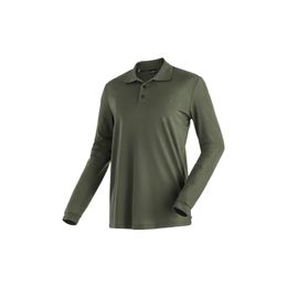 Maier Sports Herren Poloshirt "Ulrich L/S", grün, Gr. L, 100% Polyester, Shirts, Herren Funktionsshirt, langarm Freizeitshirt mit Hemdkragen, Reg. Fit