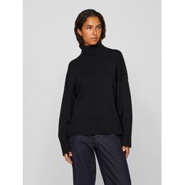 Rollkragenpullover Vila "VIOSTRIA ROLLNECK L/S KNIT TOP-NOOS", Damen, Gr. XXL, schwarz (schwarz beauty), Strick, Obermaterial: 70% Viskose, 30% Polyester, unifarben, regular fit h&uuml;ftlang, Rundhals, Rippstrickb&uuml;ndchen, Pullover Rollkragenpullover