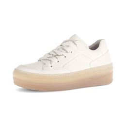Gabor Damen Plateausneaker, Gr. 40, wei&szlig;, Nappaleder, unifarben, Schuhe, Freizeitschuh, Halbschuh, Schn&uuml;rer mit Best Fitting-Ausstattung