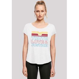 F4NT4STIC Damen T-Shirt "DC Comics Wonder Woman 84 Truth Love And Justice'", wei&szlig;, Gr. S, Obermaterial: 100% Baumwolle, Shirts, Print