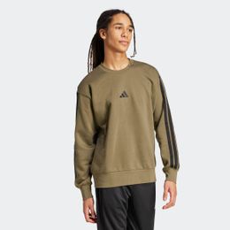 Herren Sweatshirt "M 3S FL SWT", grün, Gr. L, adidas Sportswear, Obermaterial: 55% Baumwolle, 36% Polyester, 9% Viskose, Sweatshirts