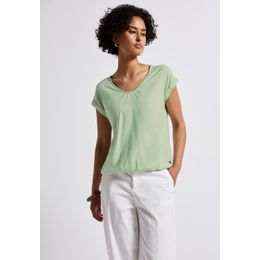 Street One Damen Hemdbluse, grün, Gr. 44, unifarben, Stoff, 100% Viskose, Blusen, aus softer Viskose