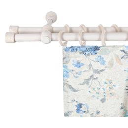 Gardinenstange SN DECO GROUP, L:120cm, wei&szlig;, Holzwerkstoff, Gardinenstangen, "Cafiro", 28 mm, Holz, verschiedene L&auml;ngen und Farben, Komplettset