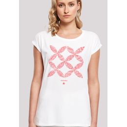 F4NT4STIC Damen T-Shirt "Blumenmuster Coral", wei&szlig;, Gr. M, Obermaterial: 100% Baumwolle, Shirts, Print
