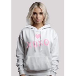 F4NT4STIC Damen Kapuzenpullover "Valentinstag xoxo", wei&szlig;, Gr. M, Obermaterial: 65% Baumwolle, 35% Polyester, Pullover, Hoodie, Warm, Bequem