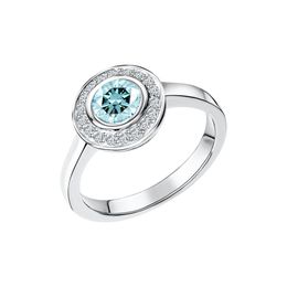 Vivance Damen Fingerring "925/- Sterling Silber rhodiniert Blautopas und Wei&szlig;topas", 060 (19,1), Silber 925 (Sterlingsilber), wei&szlig;, Silber 925