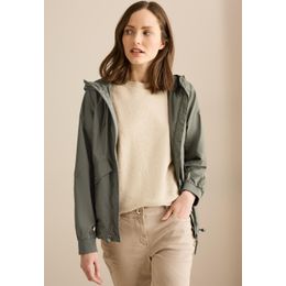 Cecil Damen Windbreaker, gr&uuml;n, Gr. XXL, unifarben, Stoff, Obermaterial: 100% Polyester; Futter: 100% Polyester, Jacken, mit Kapuze mit Tunnelzugband
