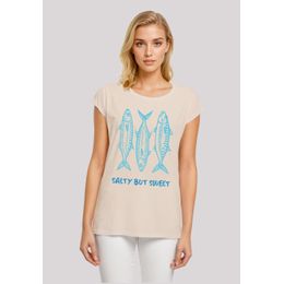F4NT4STIC Damen T-Shirt "Salty But Sweet", wei&szlig;, Gr. L, Obermaterial: 100% Baumwolle, Shirts, Premium Qualit&auml;t