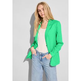 Street One Damen Longblazer, gr&uuml;n, Gr. 42, unifarben, Web, 100% Leinen, Blazer, in Unifarbe