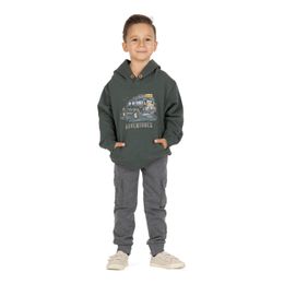 SALT & PEPPER SALT AND PEPPER Jungen Kapuzensweatshirt "Adventures", gr&uuml;n, Gr. 92, bedruckt, 70% Baumwolle, 30% Polyester, Sweatshirts, mit kuscheliger Innenseite