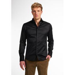 Eterna Herren Langarmhemd "SLIM FIT", schwarz, Gr. 40, Twill, 100% cotton, Hemden, EASY IRON (bügelleicht)