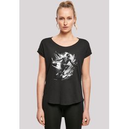 F4NT4STIC Damen T-Shirt "Basketball Splash Sport LONG", schwarz, Gr. XS, Obermaterial: 100% Baumwolle, Shirts, Print