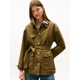 Tommy Hilfiger Damen Outdoorjacke "COTTON NYLON REG FIELD JACKET", grün, Gr. XXXL, unifarben, Web, Obermaterial: 64% Baumwolle, 36% Polyamid, Jacken