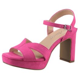 ANISTON SHOES Damen High-Heel-Sandalette, Gr. 36, pink, Textil, Veloursleder, Schuhe, Sommerschuh, Abendsandale, Plateau - NEUE KOLLEKTION