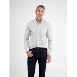 Lerros Herren Langarmhemd "Lerros Poplinhemd mit Minimal-Alloverprint", wei&szlig;, Gr. S, 97% Baumwolle, 3% Elasthan, Hemden