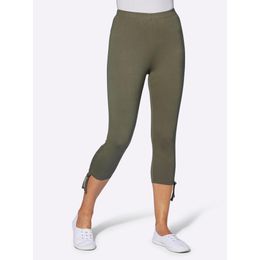 Casual Looks Damen Caprileggings, gr&uuml;n, Gr. 36, unifarben, 95% Baumwolle, 5% Elasthan, Hosen