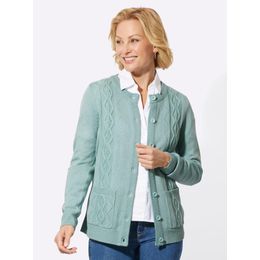 Classic Basics Damen Strickjacke, gr&uuml;n, Gr. 44, unifarben, 100% Polyacryl, Strickjacken