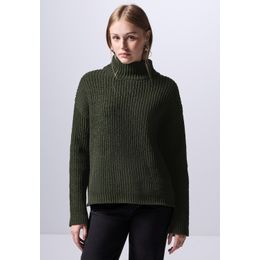 Damen Rollkragenpullover, gr&uuml;n, Gr. 42, STREET ONE STUDIO, unifarben, Stoff, 94% Polyester, 6% Baumwolle, Pullover, mit Turtleneck