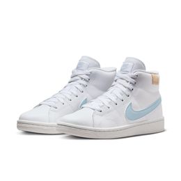 Nike Sportswear Damen Sneaker "COURT ROYALE 2 MID", Gr. 38,5, weiß, Leder, Textil, Schuhe
