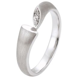 Jobo Damen Fingerring, 62, SI = kleine Einschlüsse, Diamanten Weißgold 585, weiß, Diamanten, Weißgold 585, Fingerringe, 585 Weißgold mit 3 Diamanten