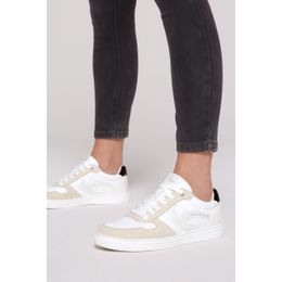 SOCCX Damen Sneaker, Gr. 41, wei&szlig;, Leder, Synthetik, mehrfarbig, Schuhe, mit Zehenkappe aus Veloursleder