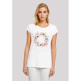 F4NT4STIC Damen T-Shirt "Rosa Blumenkranz", wei&szlig;, Gr. L, Obermaterial: 100% Baumwolle, Shirts, Premium Qualit&auml;t