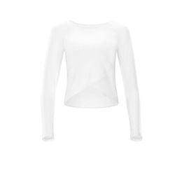 WINSHAPE Damen Langarmshirt "Cropped Functional Light and Soft", wei&szlig;, Gr. S, 85% Polyester, 15% Elasthan, Shirts, Overlap-Applikation