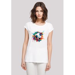 F4NT4STIC Damen T-Shirt "Bunte Fu&szlig;ball Grafik", wei&szlig;, Gr. 4XL, Obermaterial: 100% Baumwolle, Shirts, Premium Qualit&auml;t
