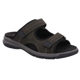Rohde Herren Pantolette "PALERMO", Gr. 41, grün, Nubukleder, Schuhe, Sommerschuh, Urlaubschuh, Strandschuh mit Klettriemchen