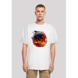 F4NT4STIC Herren T-Shirt "Basketball On Fire Sport OVERSIZE TEE", weiß, Gr. XXL, Obermaterial: 100% Baumwolle, Shirts, Print