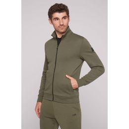CMPD Herren Sweatjacke, grün, Gr. L, bedruckt, Material: 70% Baumwolle, 30% Polyester, Sweatjacken, mit Reißverschlusstaschen