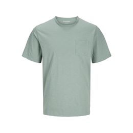 Jack & Jones JACK & JONES Herren T-Shirt "JJJAKE TAMPA POCKET TEE SS CREW NECK", grün, Gr. S, unifarben, Jersey, Obermaterial: 100% Baumwolle, Shirts