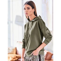 Heine Damen Sweatshirt, gr&uuml;n, Gr. 48, unifarben, 50% Modal, 44% Polyester, 6% Elasthan, B&auml;nder:100% Polyester, Sweatshirts